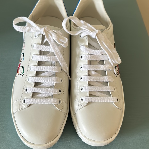 Gucci | Shoes | Gucci Disney Huey Dewey And Louie White Leather Ace ...